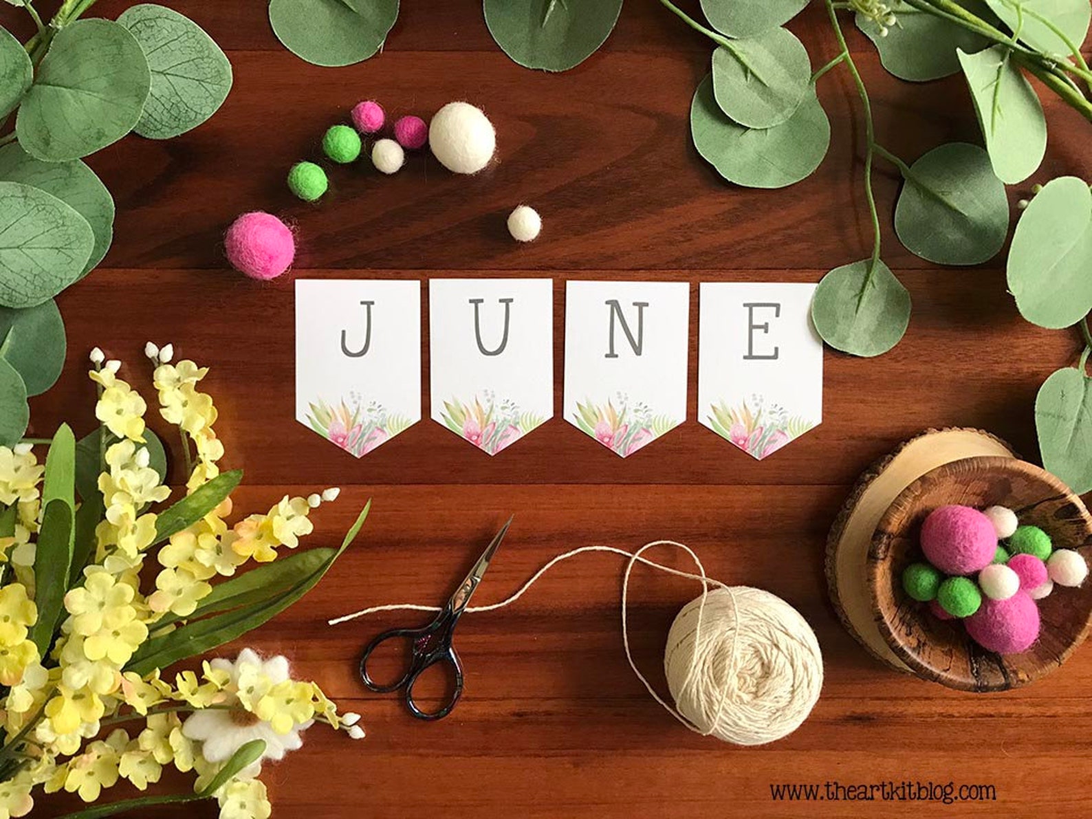 June Banner Printable, Spring Printable Wall Art, Spring Printable ...
