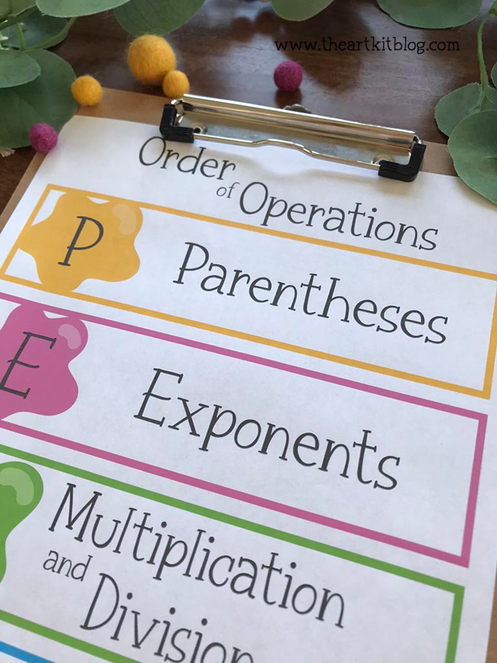 Order of Operations Printable Poster, PEMDAS, Classroom Resource ...