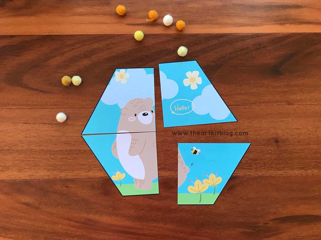 Bee Printable Puzzles, Honey Bee Puzzle, Preschoolers, Kindergarteners ...