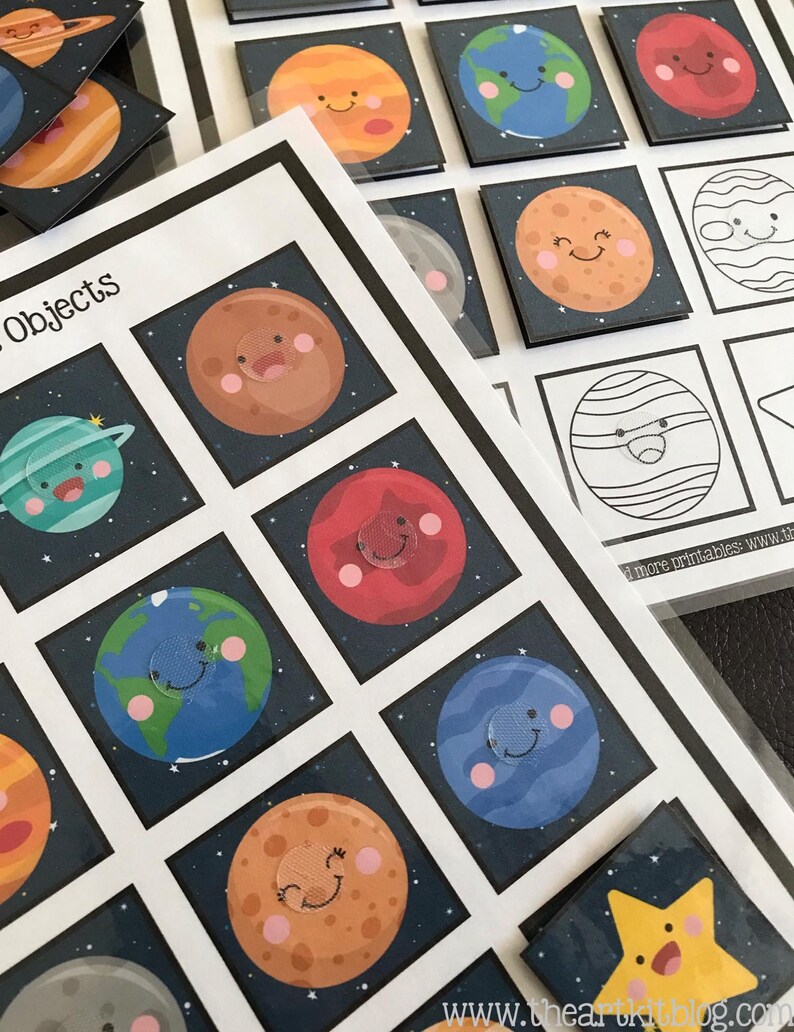 Solar System Space Matching Game Printable // Cute Kids Planets Match ...