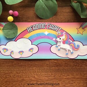 UNICORN and RAINBOW Kid's Reading Log Chart Tracker, Printable Reading ...