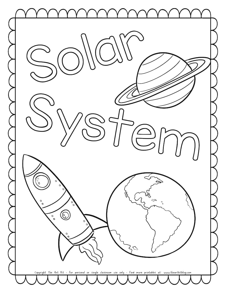 Solar System Coloring Pages Book, 13 Pages to Color, PRINTABLE for Kids ...