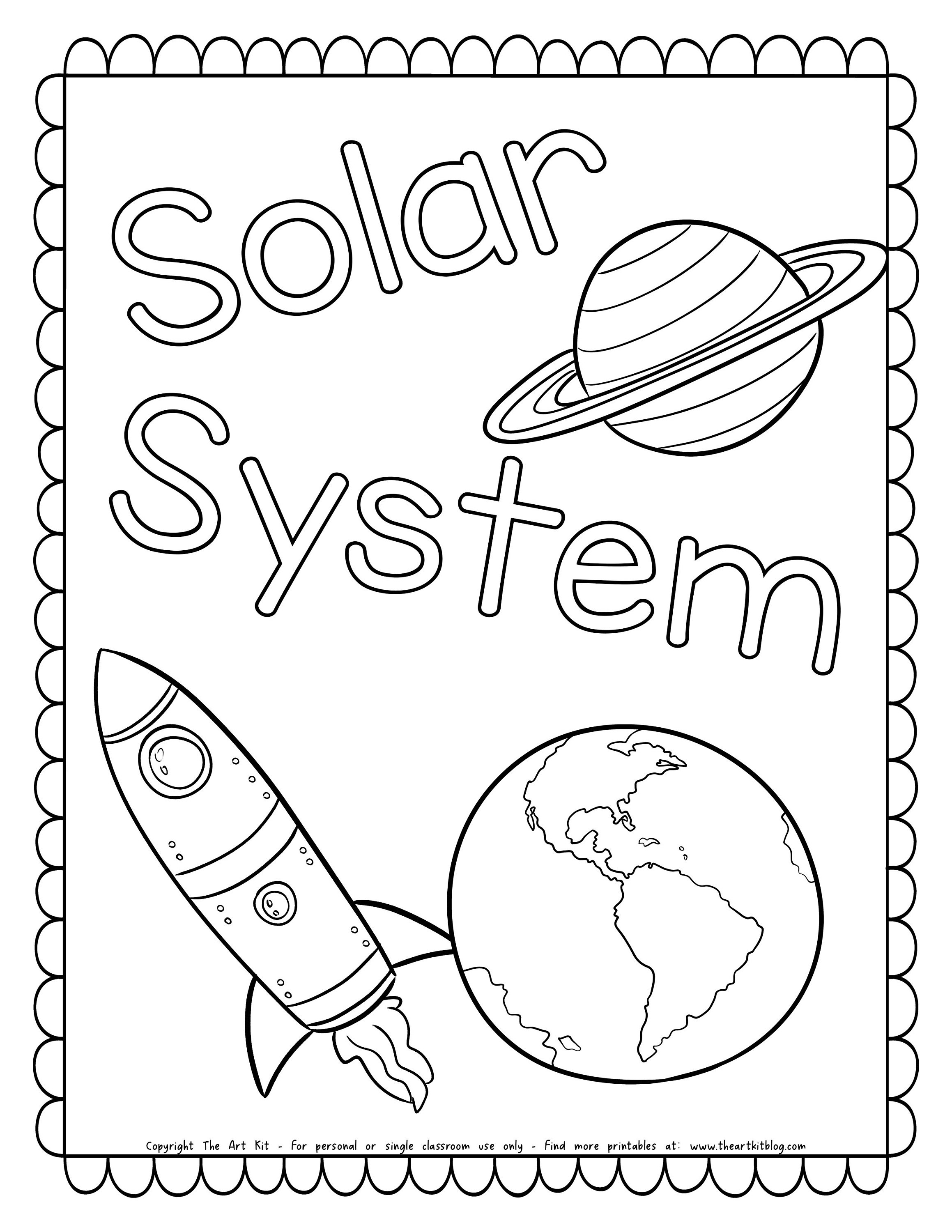 Solar System Coloring Pages Book, 13 Pages to Color, PRINTABLE for Kids ...