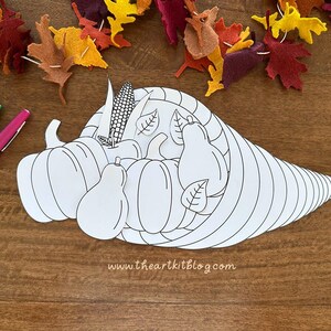 Cornucopia Template Printable, Thanksgiving Craft, Imaginative Play ...