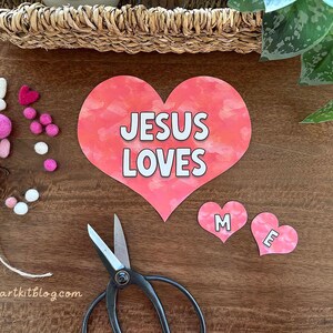 Jesus Loves Me Paper Craft, CUSTOMIZABLE to Your Child's Name! Coloring ...