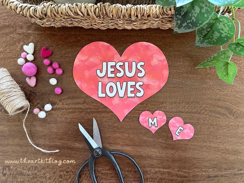 Jesus Loves Me Paper Craft, CUSTOMIZABLE to Your Child's Name! Coloring ...