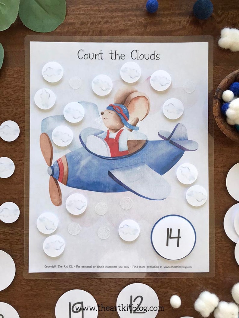 Count the Clouds Printable Activity for Kids Busy Book Busy - Etsy