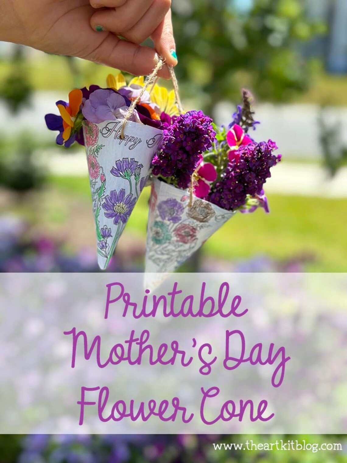 Printable Happy Mother's Day Flower Cone, Mother's Day Printable Craft ...