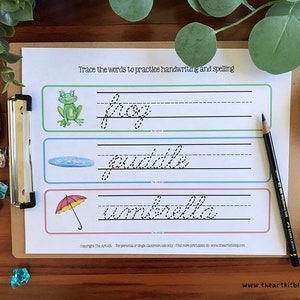 Word Tracing Printable, Frog Pond Printable, Handwriting Practice ...