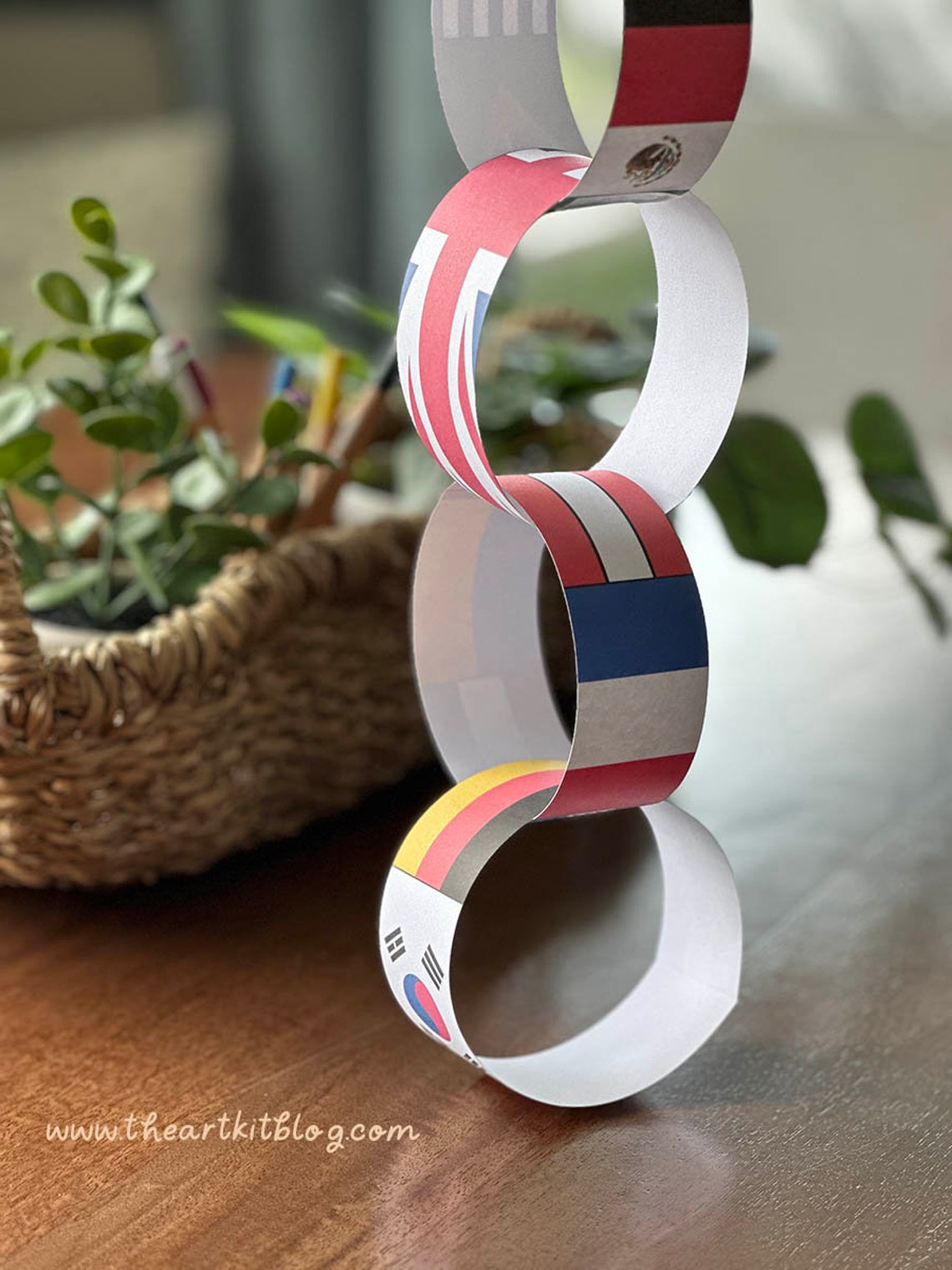 Flags Around the World Paper Chains, Template Printable, Summer Games ...