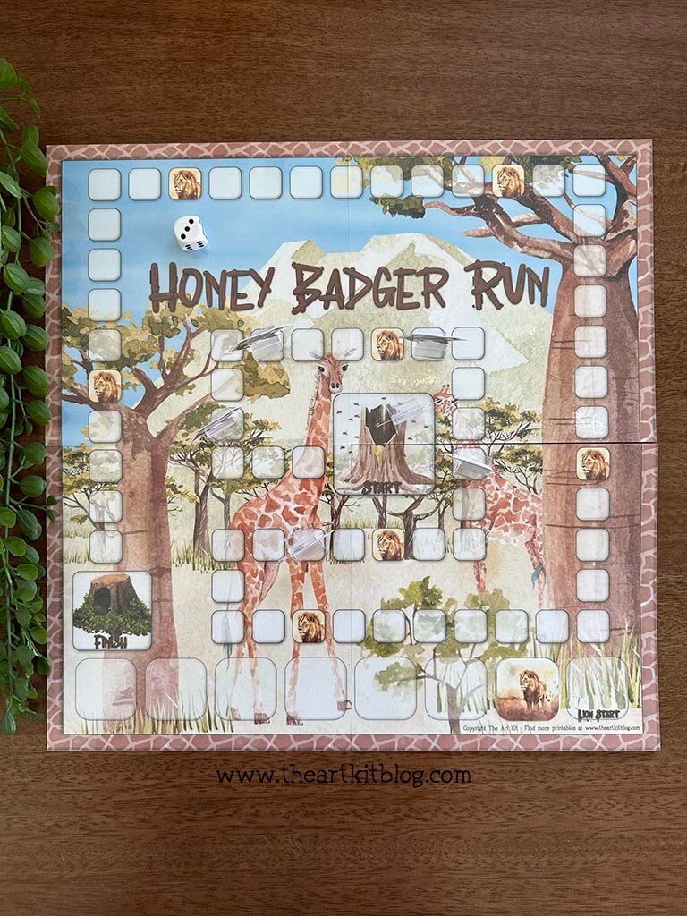 Printable Board Game, Honey Badger Run Game, Printable Games for Kids ...