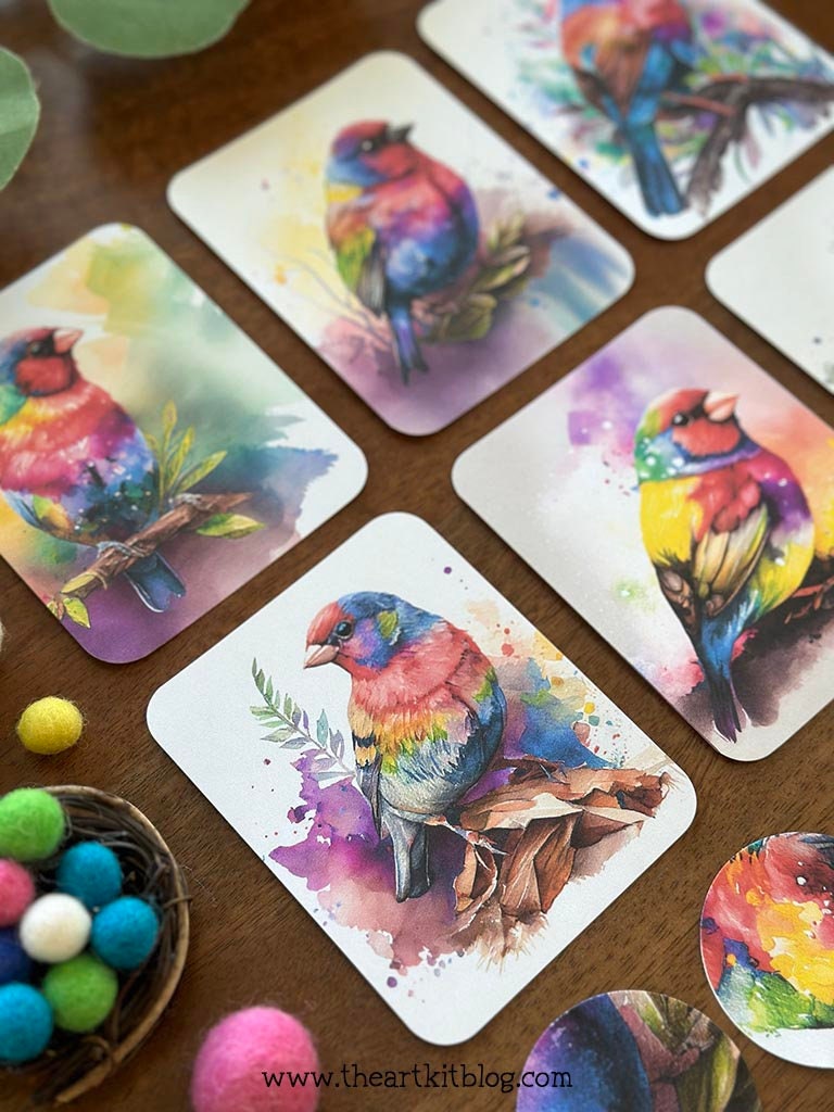 Rainbow Finch Bird Match Game Printable for Kids, PDF Download, Memory ...