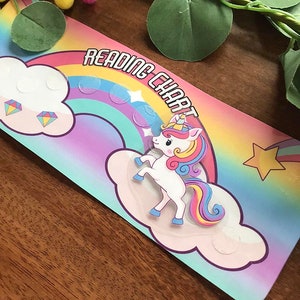 UNICORN and RAINBOW Kid's Reading Log Chart Tracker, Printable Reading ...