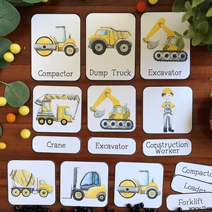 Construction Vehicles 3 Part Cards PDF, Montessori Nomenclature Cards ...