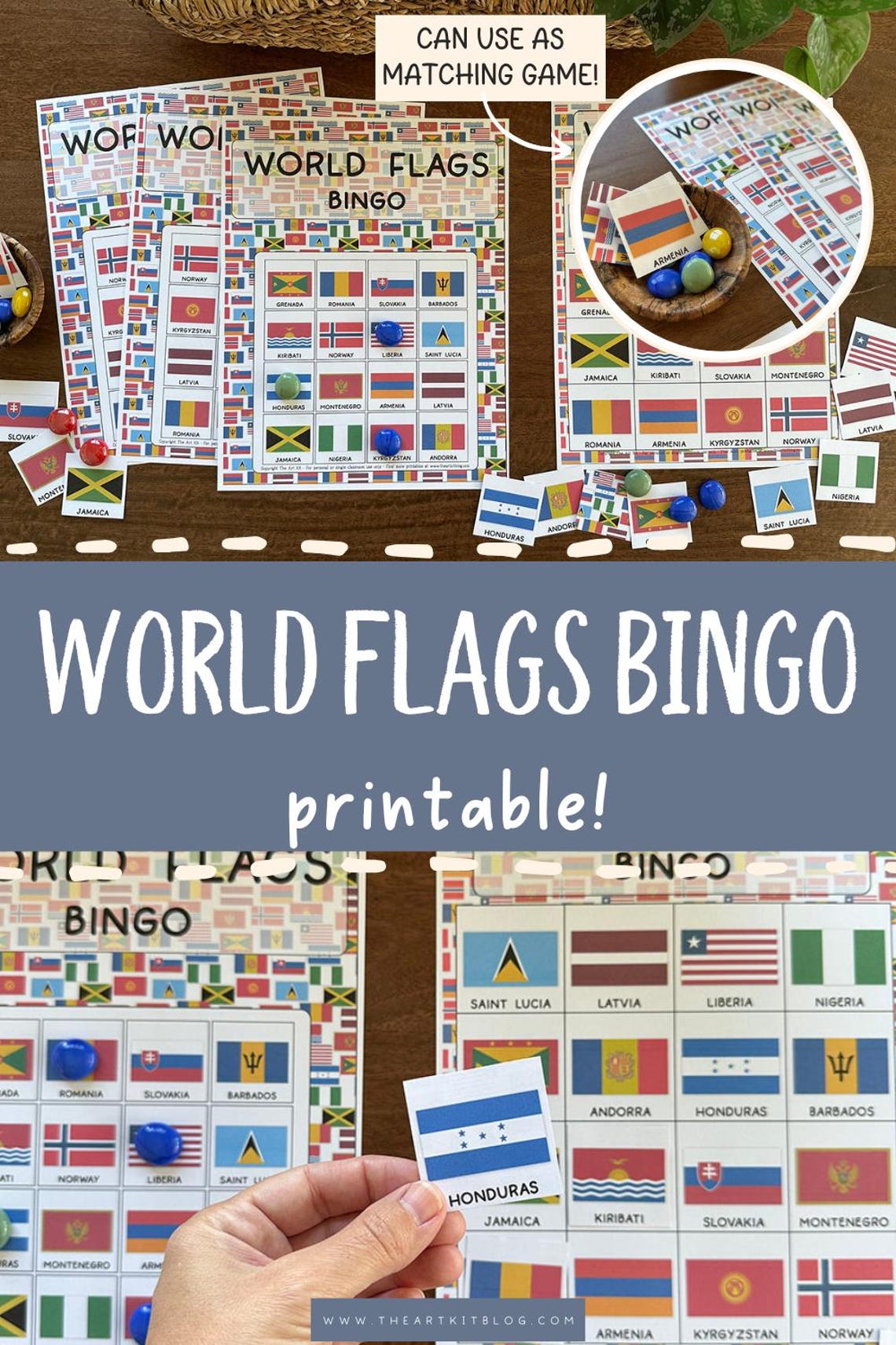 World Flags Bingo, Bingo Game Printable, Summer Games PDF, World Unit ...