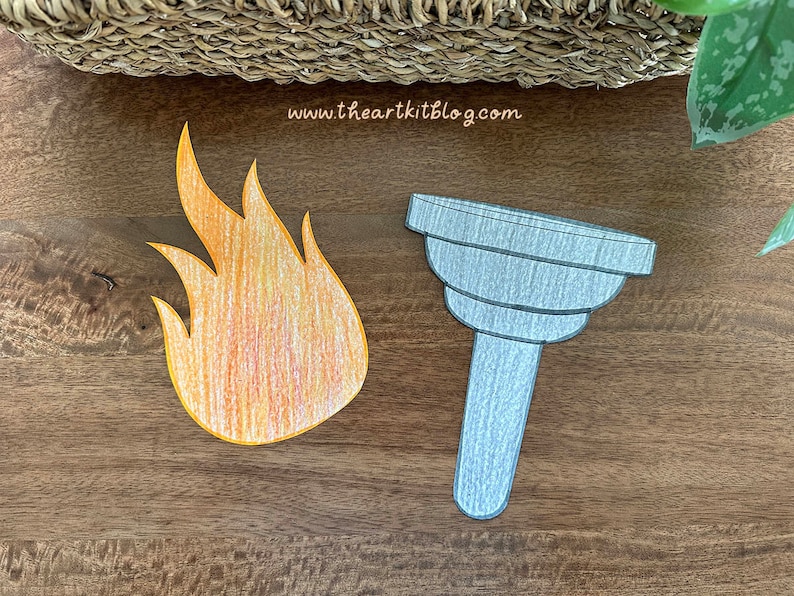Torch Template Printable, Summer Games Craft, Imaginative Play ...