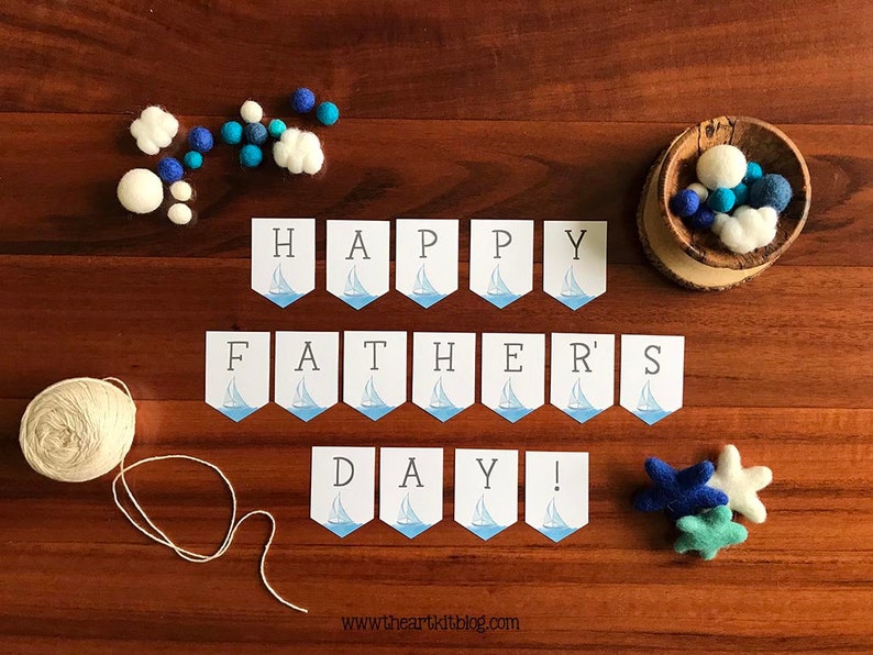 Happy Father's Day Printable Banner, Party Bunting, Dad Garland ...