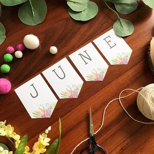 June Banner Printable, Spring Printable Wall Art, Spring Printable ...