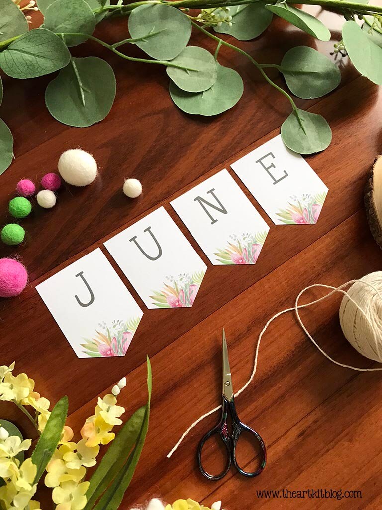 June Banner Printable, Spring Printable Wall Art, Spring Printable ...