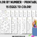 Easter Egg Color by Number Printables, Spring Worksheets for Kids - Etsy