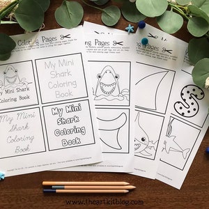 Mini Shark Coloring Book, Shark Week, Mini Coloring Pages, Baby Shark ...