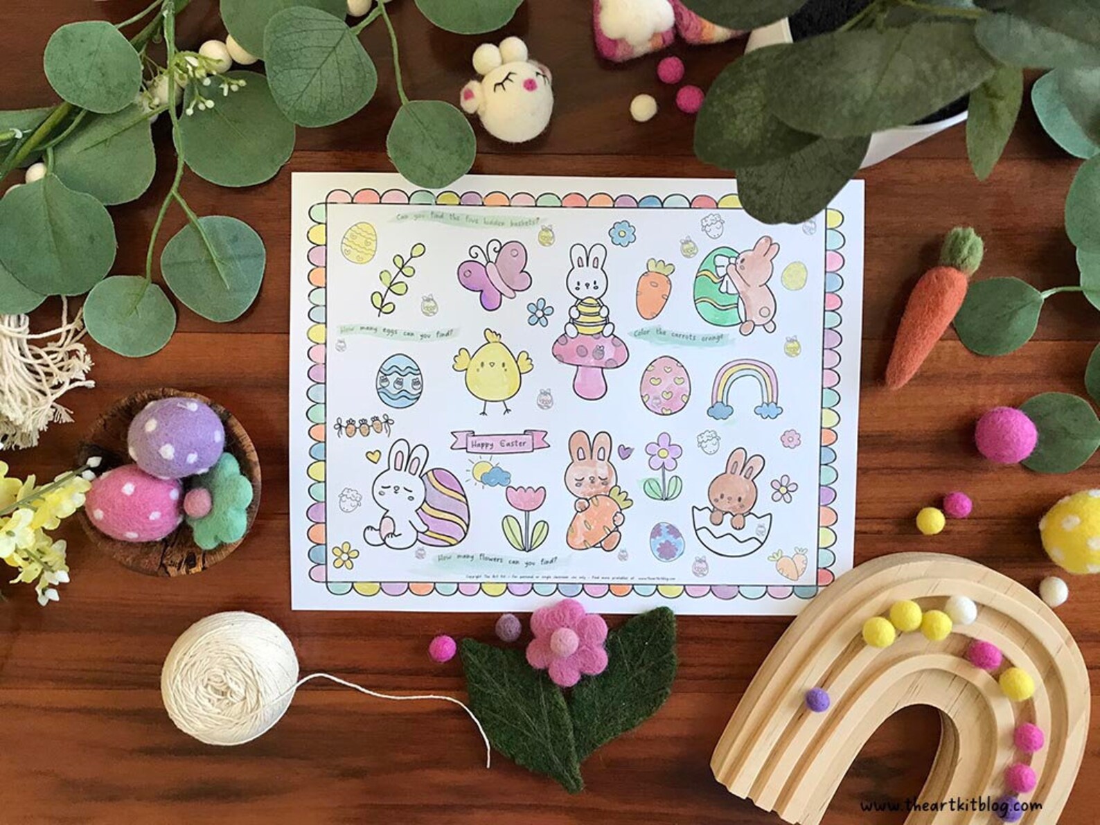 Printable Easter Coloring Page Hidden Pictures, Easter Coloring, Find ...