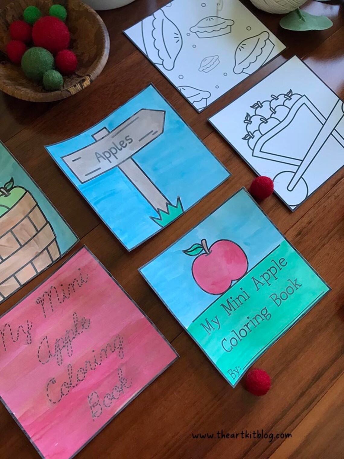 Mini Apple Coloring Book Mini Apple Coloring Pages Apple - Etsy