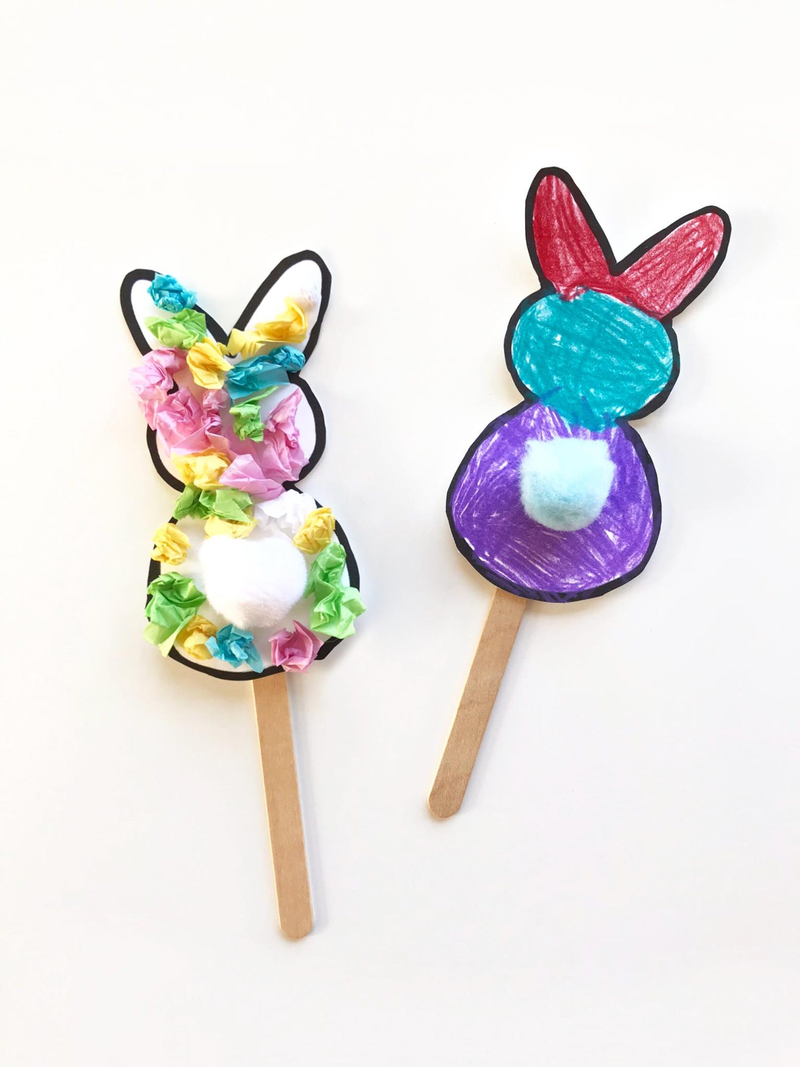 Cute Bunny Paper Craft {with Printable Template}, Spring Craft, Easter ...