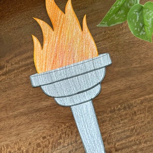 Torch Template Printable, Summer Games Craft, Imaginative Play ...