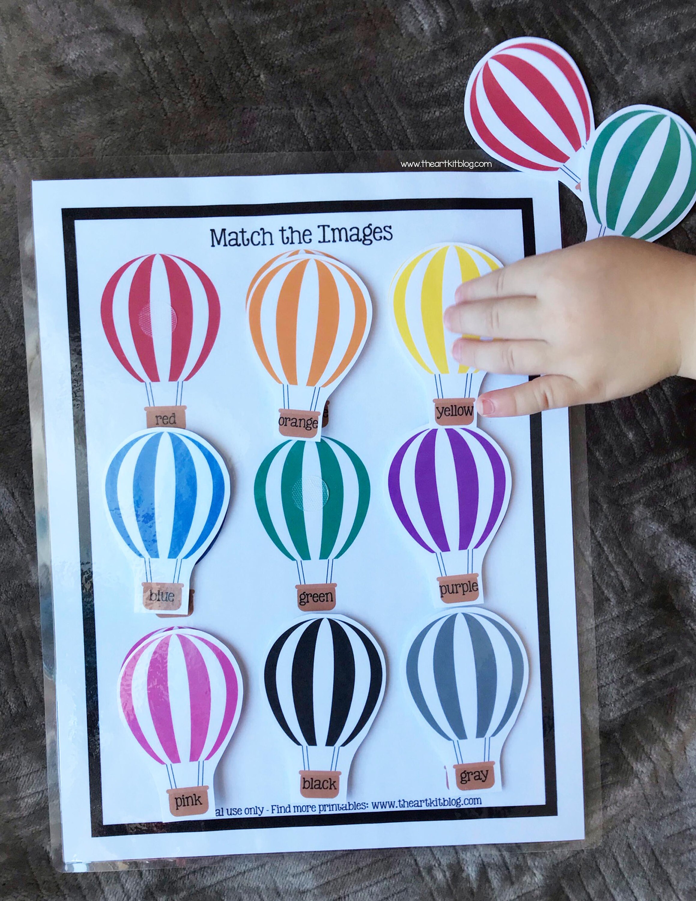 Match the Hot Air Balloon Colors // Cute Kids Matching Game ...