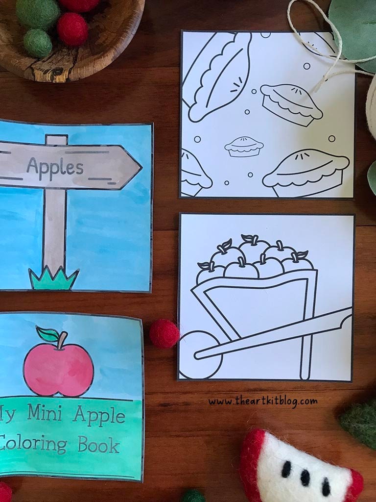 Mini Apple Coloring Book Mini Apple Coloring Pages Apple - Etsy