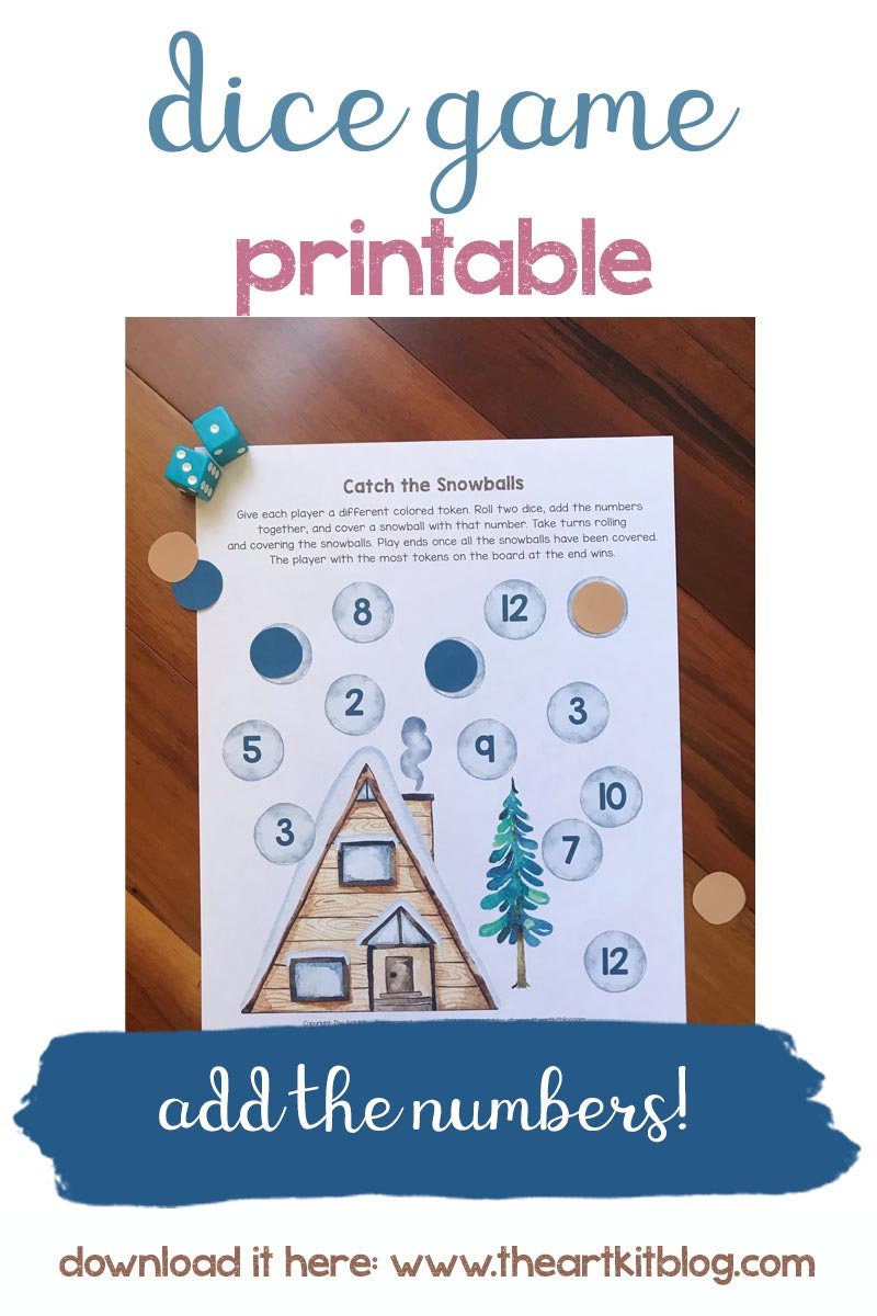 Addition Math Dice Game for Kids, Winter Game, Homeschool, Numbers ...