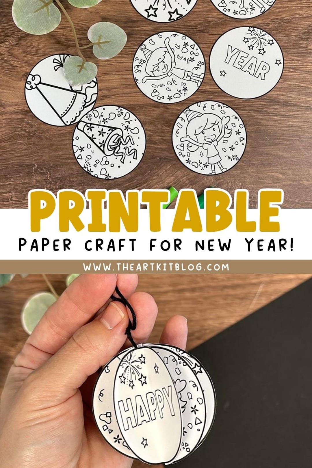 Happy New Year Paper Craft, Digital Download, Homeschool Printables ...