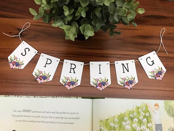 Spring Banner Printable Spring Printable Wall Art Spring | Etsy