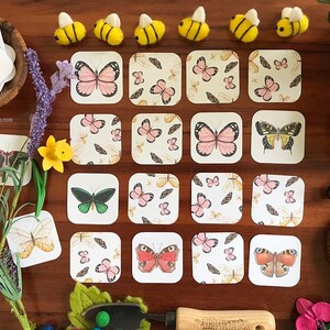 Memory Match Game Printable: Butterfly, Homeschool Printable, Cat ...