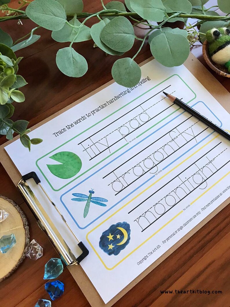 Word Tracing Printable, Frog Pond Printable, Handwriting Practice ...