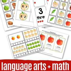 Apple Printables Learning Bundle Fall: Math, Numbers, Language ...