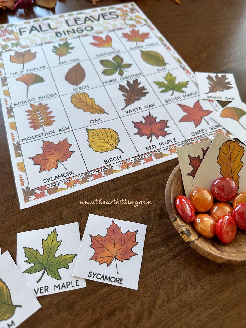 Fall Leaves Bingo, Bingo Game Printable, Fall Printables, Autumn ...