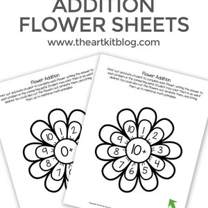 Addition Flowers Activity Sheets 0 to 10 - Math Coloring Pages Learning ...