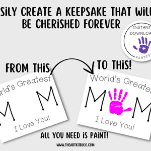 World's Greatest Mom, Handprint Footprint Art Craft, Mother's Day Craft ...