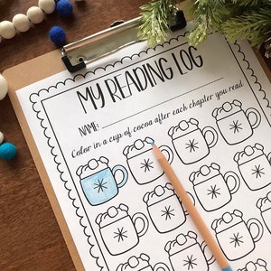 Winter Printable Reading Log for Kids, Reading Progress, Literacy ...