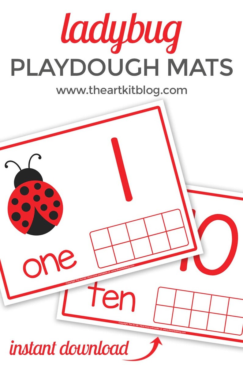 Ladybug Ten Frames Playdough Mats or Activity Mats for Number Counting ...