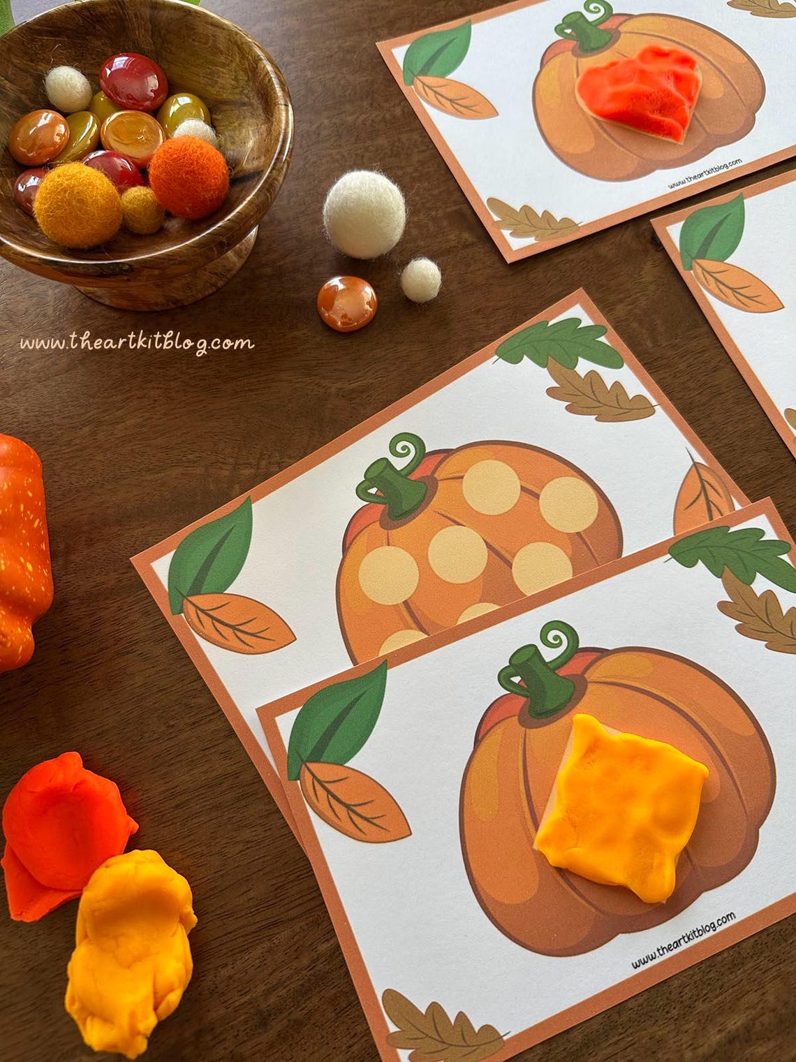 Pumpkin Shape Playdough Cards, Fall Playdough Mats, Instant Download ...