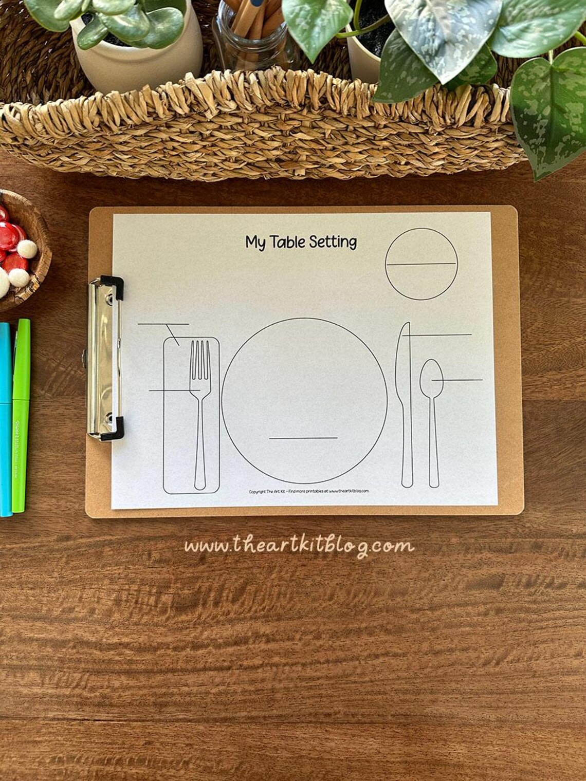 Table Setting Placemat Printables for Kids, Placemat Printable ...