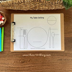 Table Setting Placemat Printables for Kids, Montessori Placemat ...