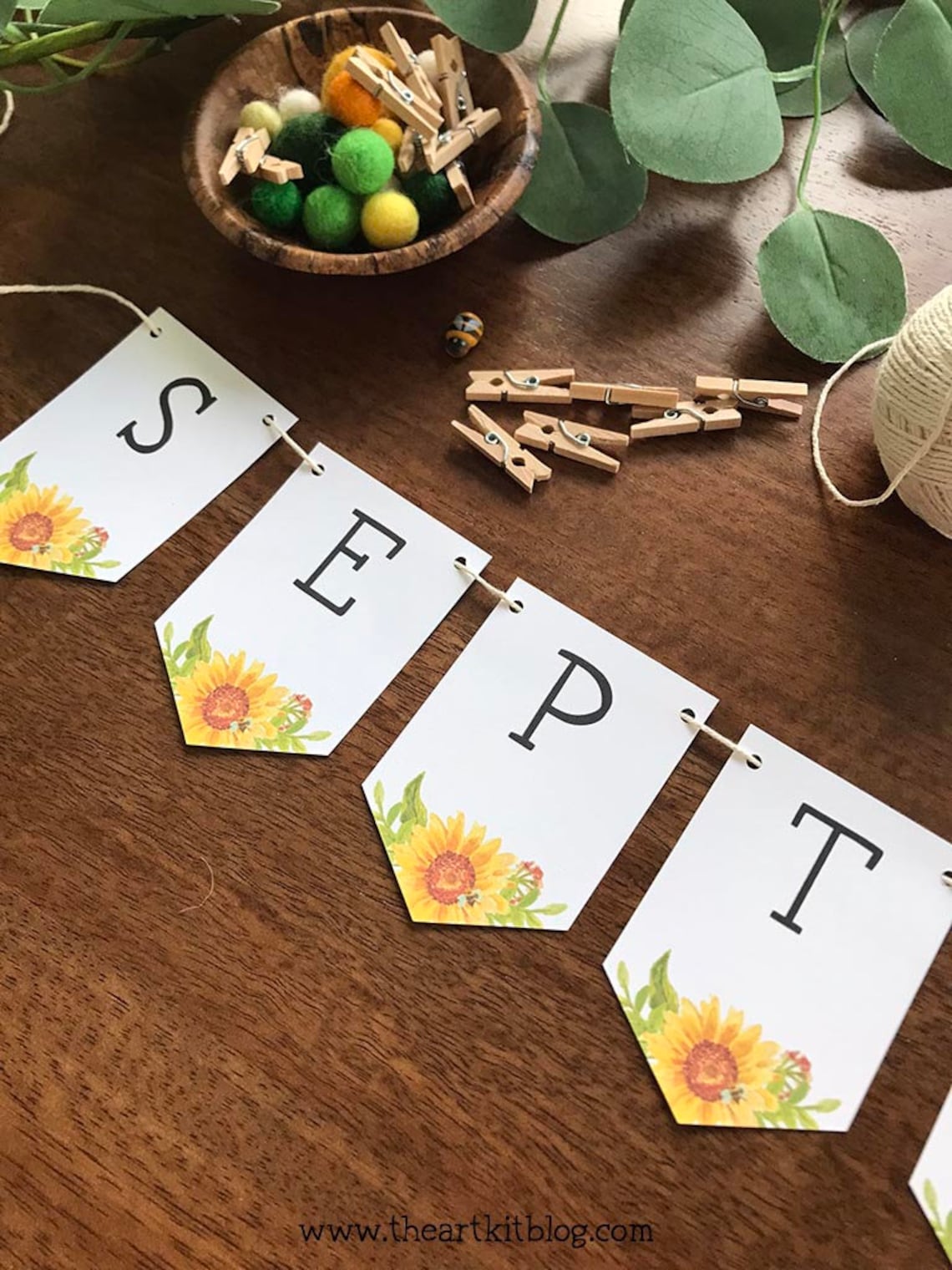 September Banner Printable, September Wall Art, Summer Fall Printable ...