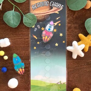 Kid's Reading Tracker Chart, Printable Reading Log, Outer Space Rocket ...