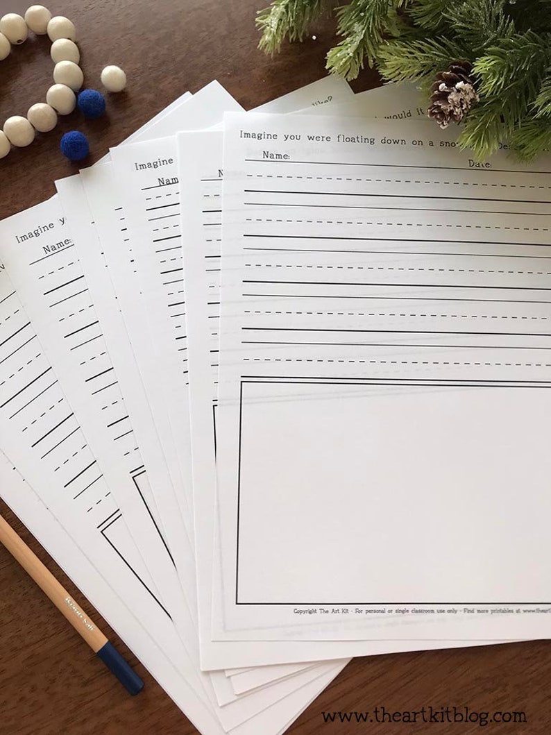 Winter Creative Writing Prompts Printable, December Language Arts for ...