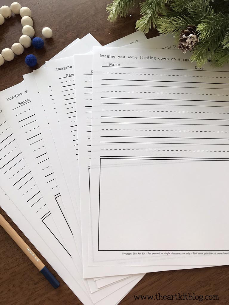 Winter Creative Writing Prompts Printable, December Language Arts for ...