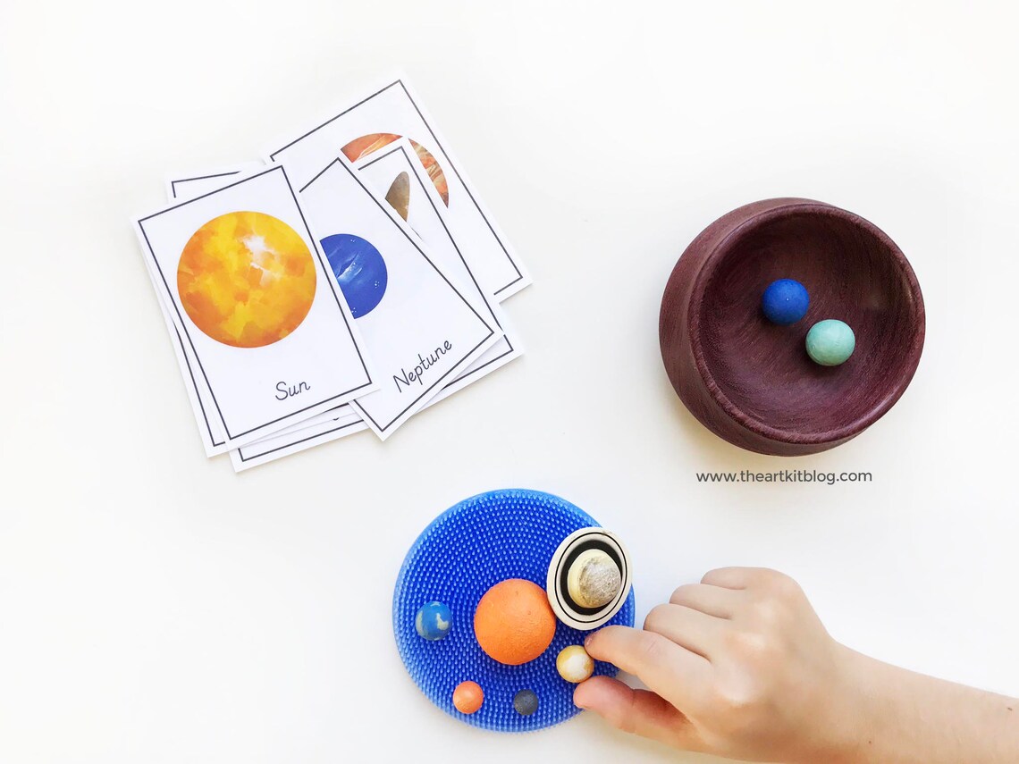 Solar System Flashcards, Science Matching Game, 3 Part Montessori ...